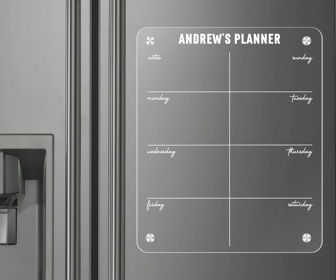 Kitchen Refrigerator Calendar Clear Dry Erase Board With 12 Erasable ...