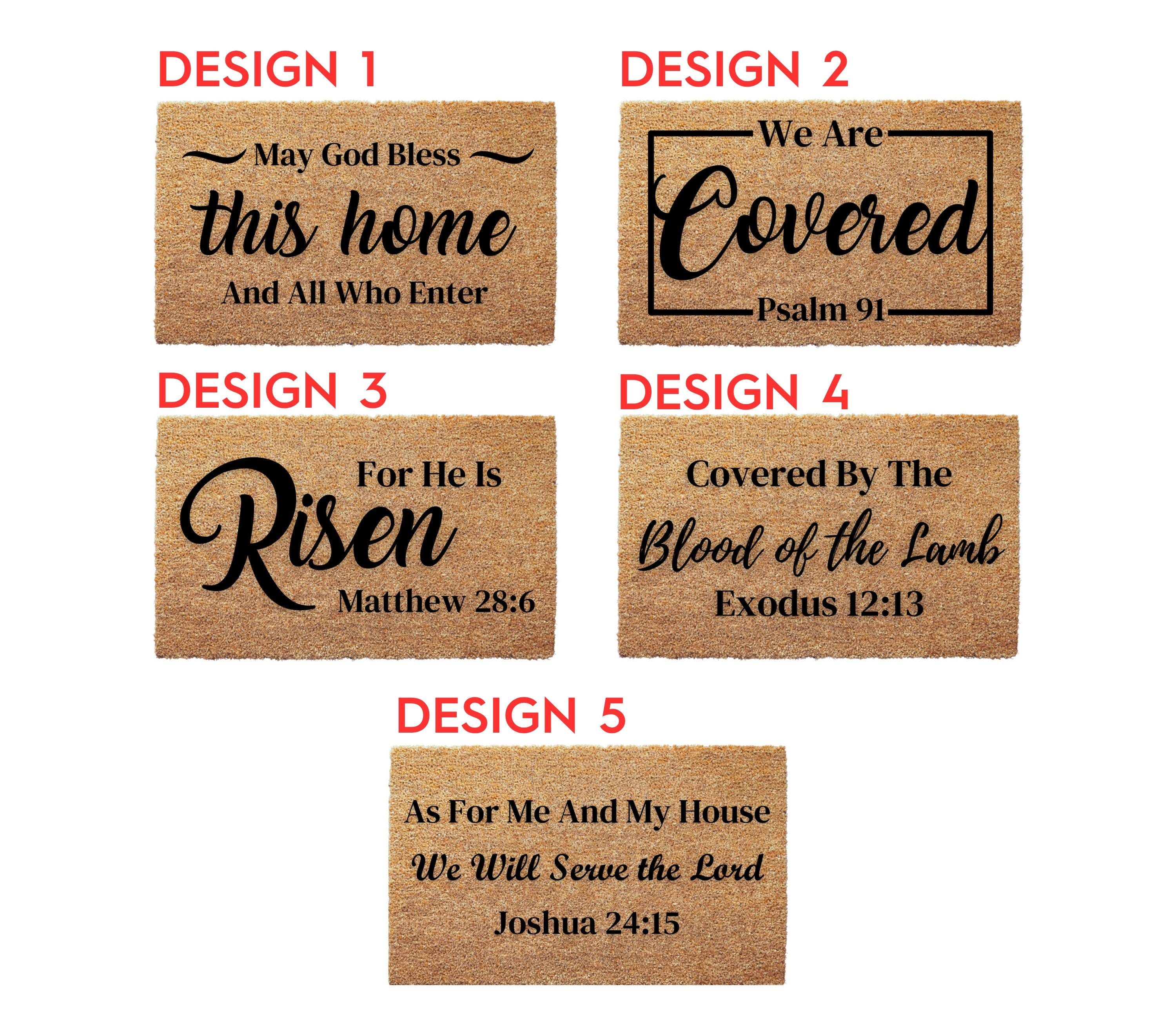 Bible Verse Doormat, 5 Design Options, Christian Doormats, Front Door ...