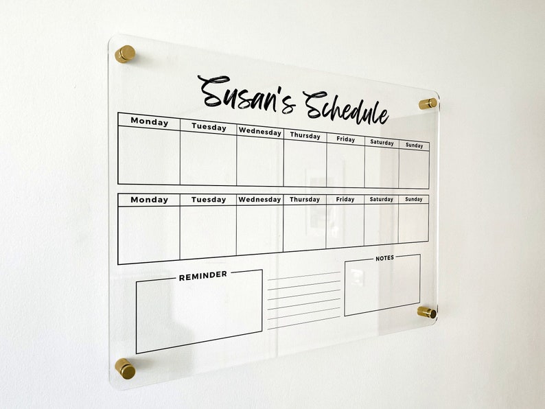 Double Week CUSTOM PLANNER Weekly Wall Calendar Personalized Dry Erase ...