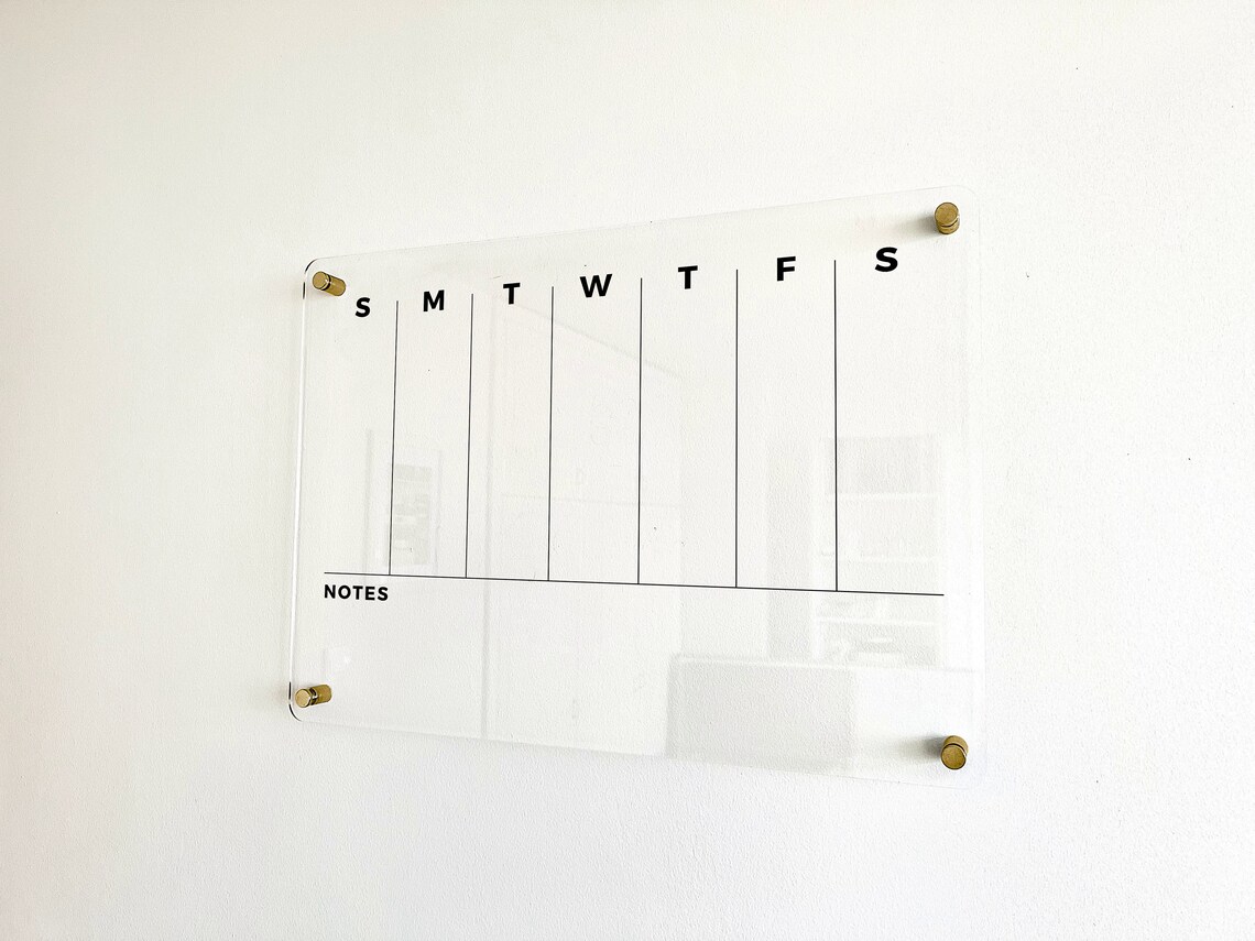 WEEKLY PLANNER Acrylic Wall Calendar 2022personalized Dry - Etsy
