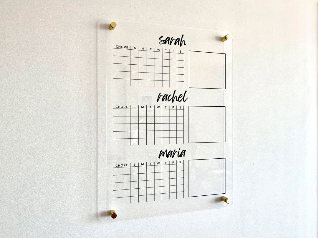 Chore Chart for Kids Personalized Dry Erase Board Goal Incentive Reward ...