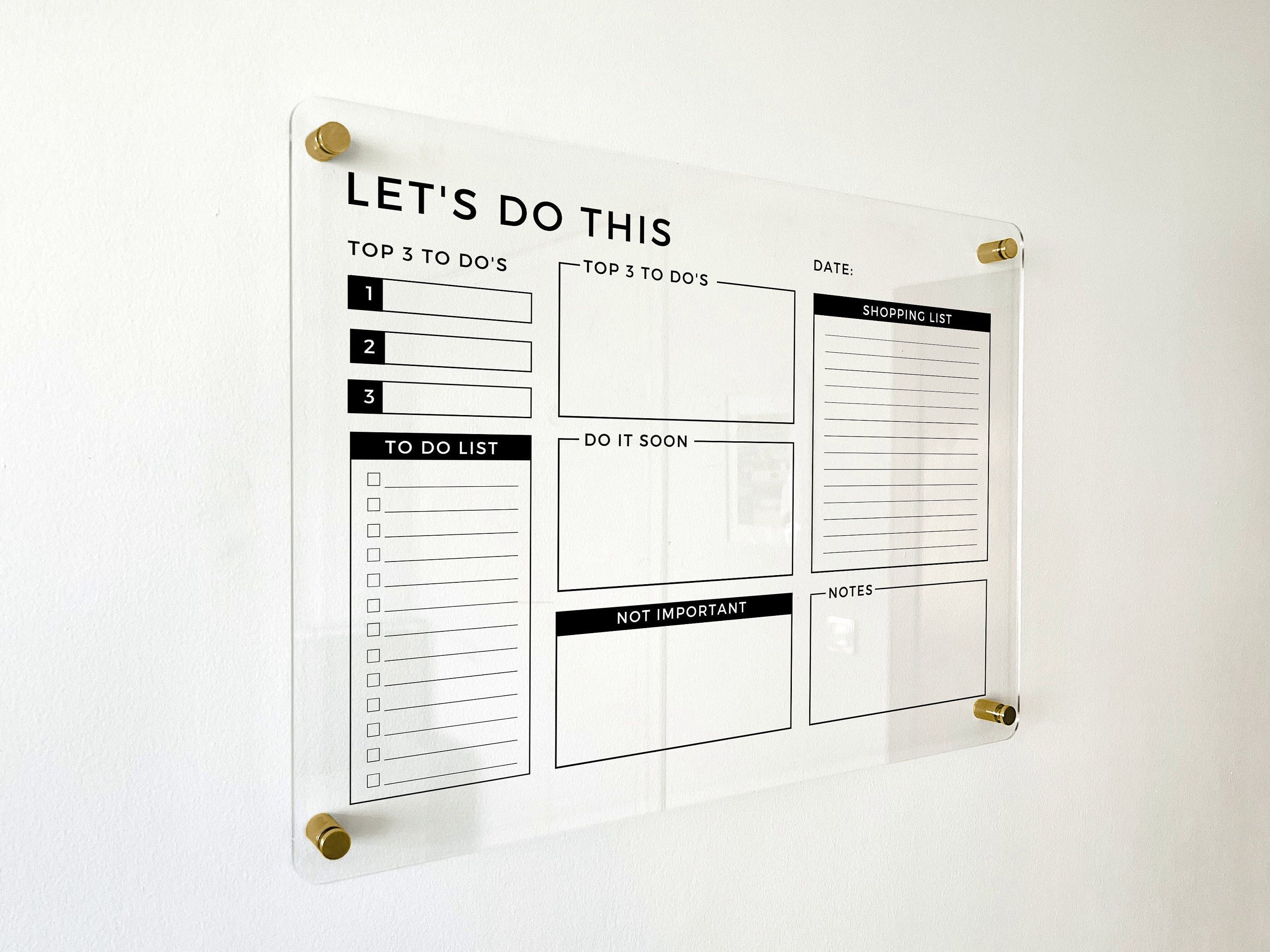 Acrylic Monthly and Weekly Wall Calendar Personalized Dry - Etsy