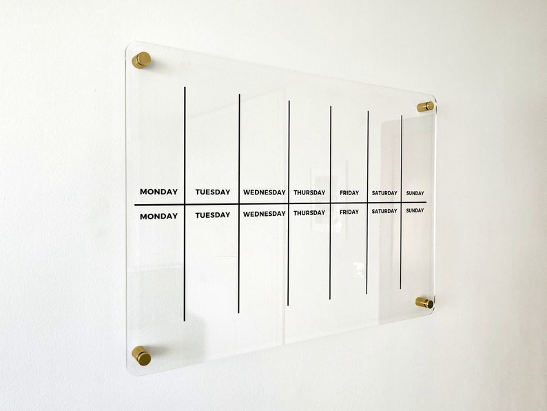 DOUBLE WEEK PLANNER Acrylic Wall Calendar 2022personalized Dry - Etsy