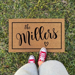 Personalized Door Mat With Family Name - Custom Doormat With Anti-slip ...