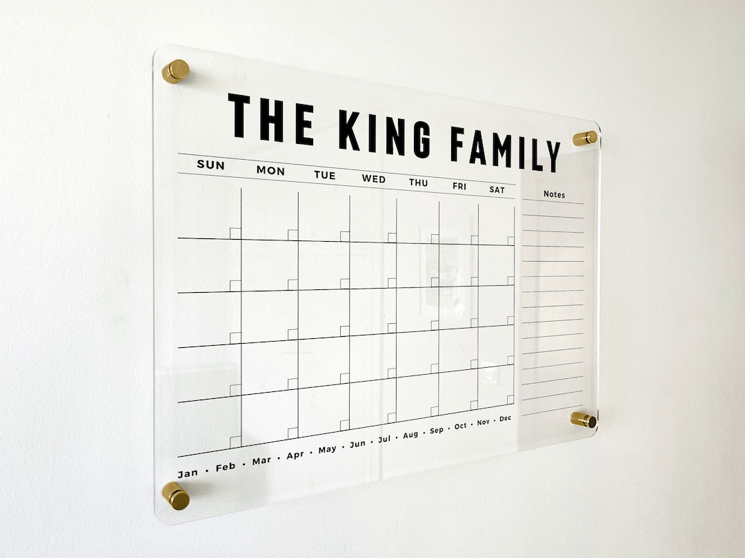 Acrylic Family Planner Large Wall Calendar Dry Erase Board Command ...