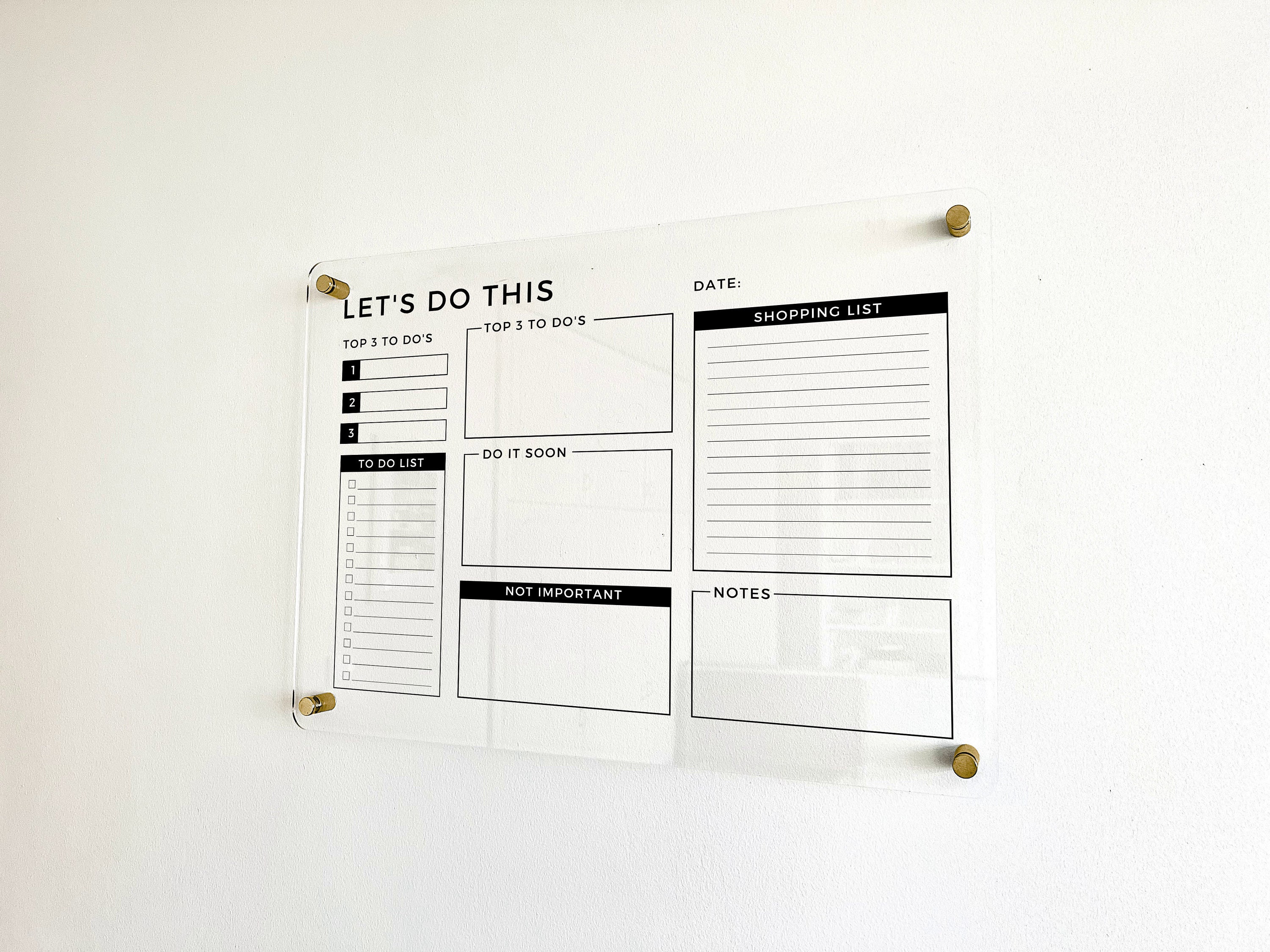 Acrylic Monthly and Weekly Wall Calendar Personalized Dry - Etsy