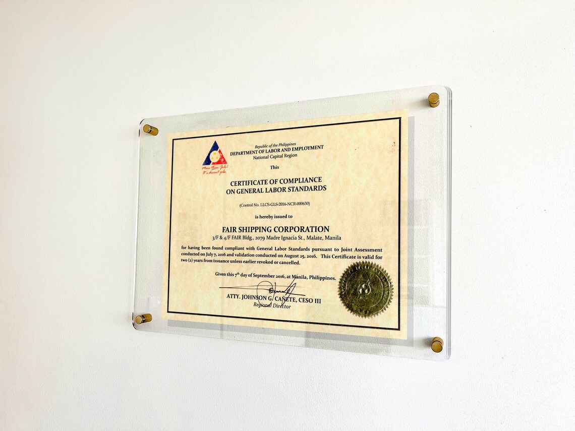 ARTWORK FLOATING FRAME Diploma Frame Frameless Frame Clear - Etsy