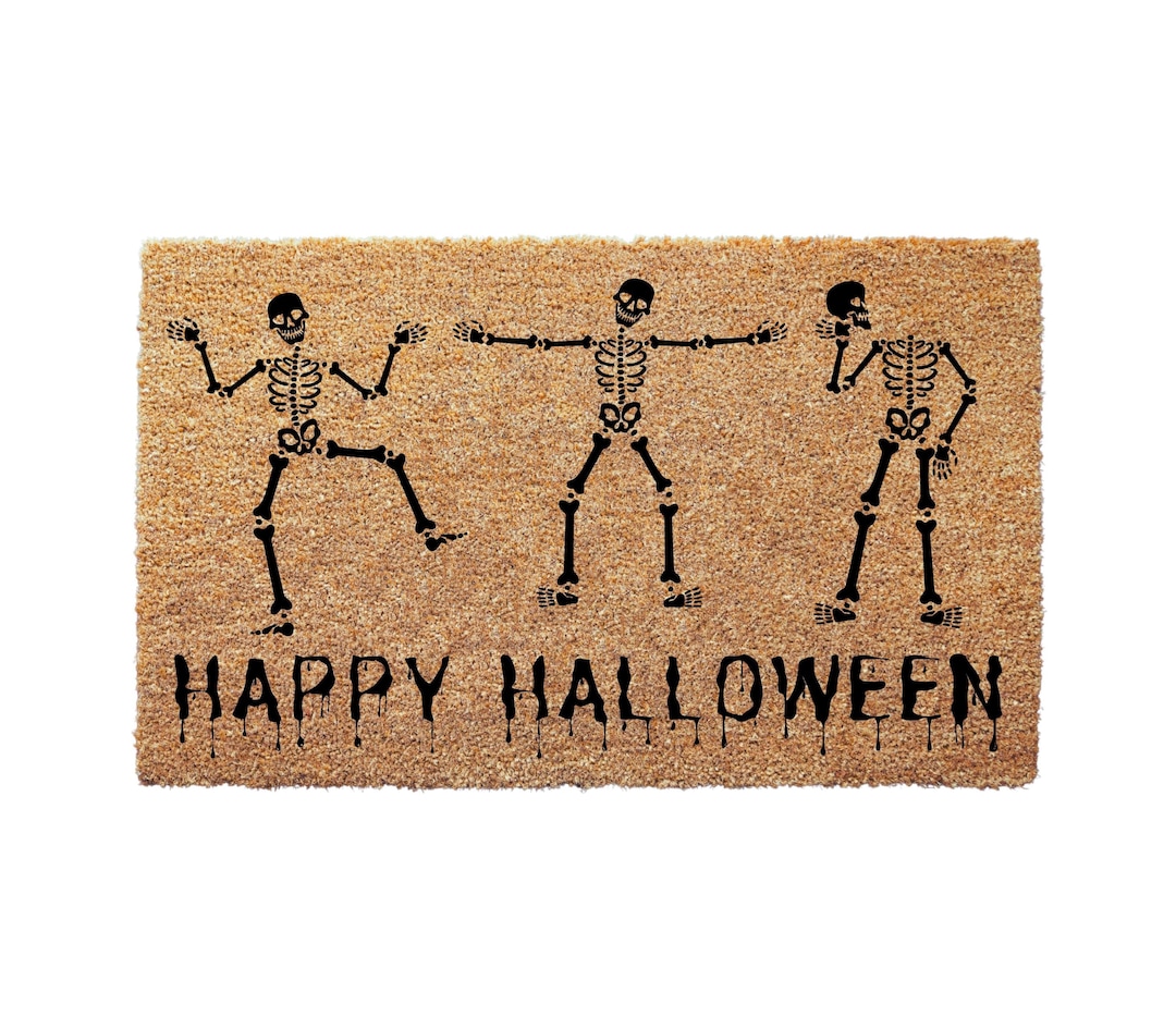 Halloween Skeletons Doormat - Spooky Welcome Mat, Skeletons Themed ...
