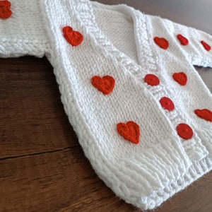 Red Heart Kids Cardigan for Sale, Heart Embroidery Cardigan for Baby ...