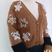 Gingerbread Woman Sweater, Puff Sleeve Gingerbread Cardigan ...