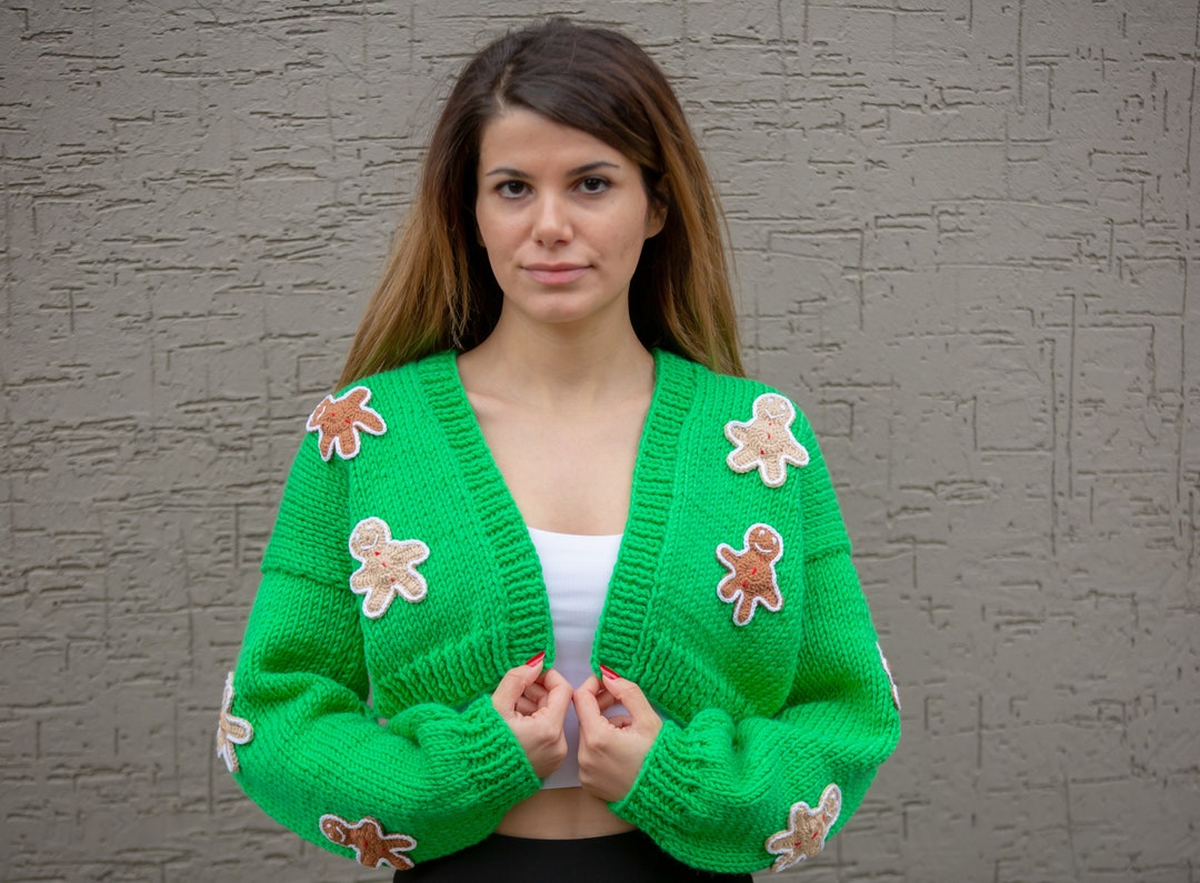 Gingerbread Man Sweater for Sale, Cardigan for Woman, Handmade Woman ...