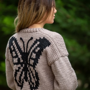 Hand Knit Butterfly Cardigan for Sale, Handmade Butterfly Sweater ...