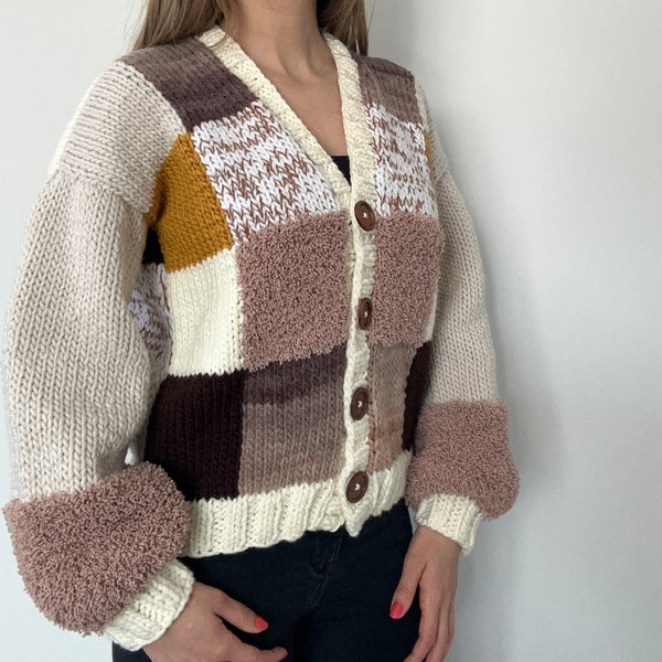 Crochet Patchwork Cardigan - Etsy
