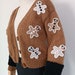 Gingerbread Woman Sweater, Puff Sleeve Gingerbread Cardigan ...
