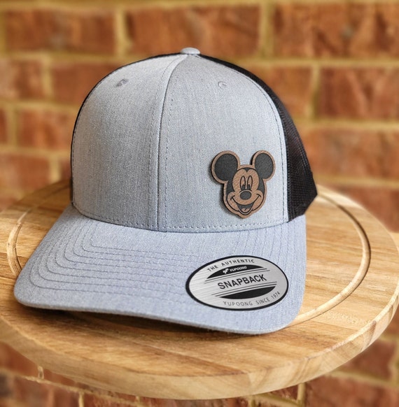Mickey Mouse Face Retro Trucker Patch Hat side Laser - Etsy