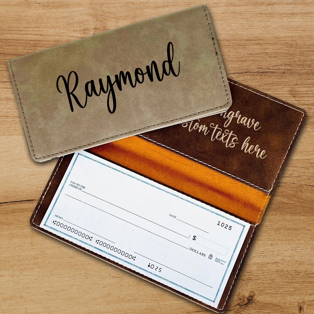 Personalized Checkbook Cover, Custom Monogram Gift, Leather Checkbook ...