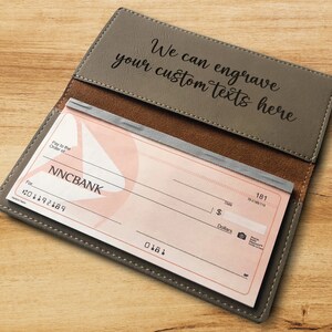 Personalized Checkbook Cover, Custom Monogram Gift, Leather Checkbook ...