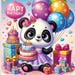 Adorable Baby Panda Birthday Set | Personalize With Canva | Digital ...