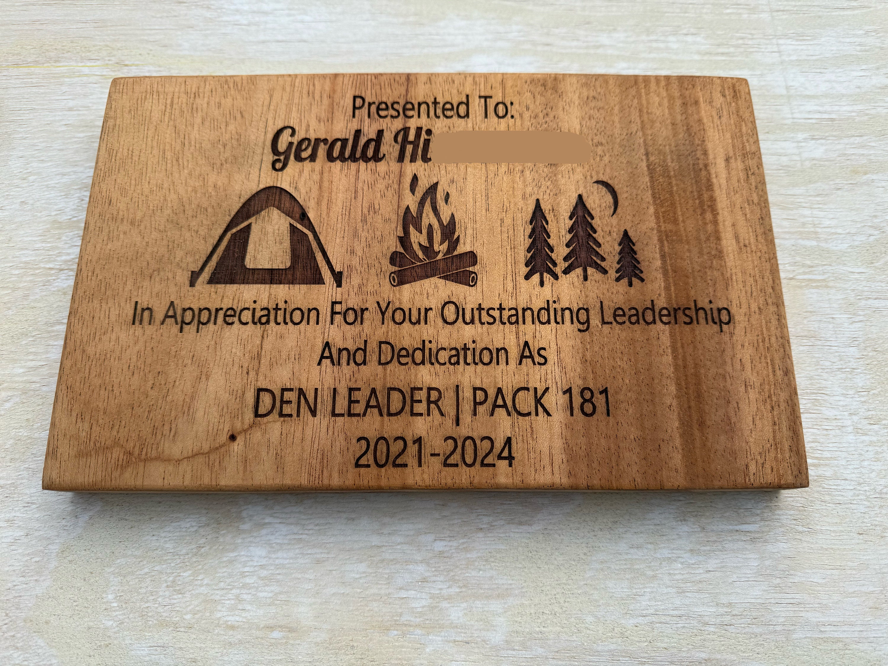 Cub Scout & Scout Leader Den Leader Appreciation Plaques Customizable ...