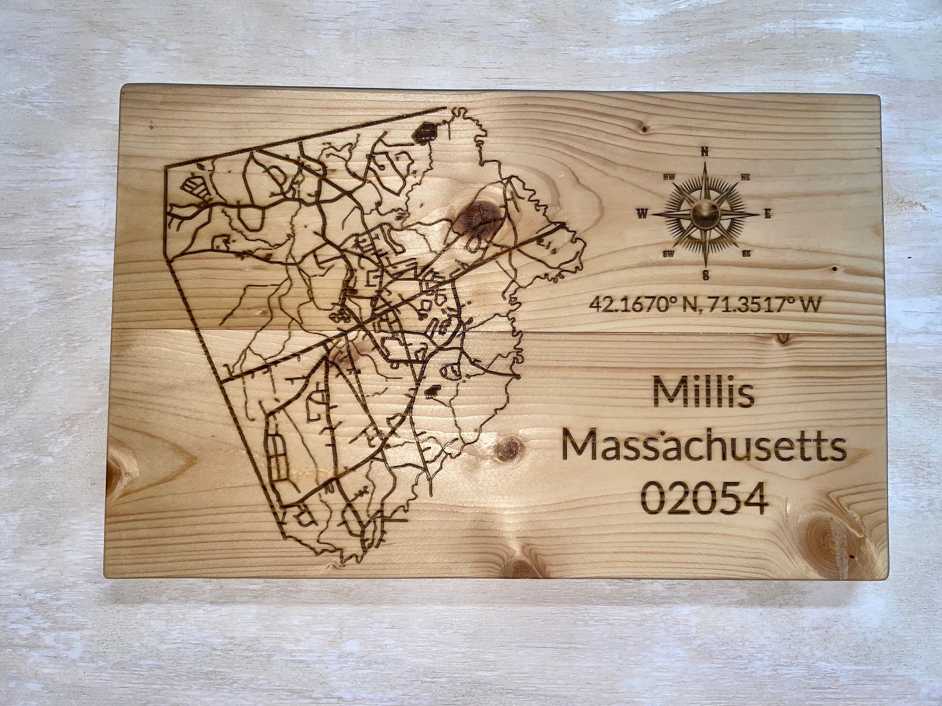 Custom Town & City Street Maps Longitude and Latitude Personalization ...