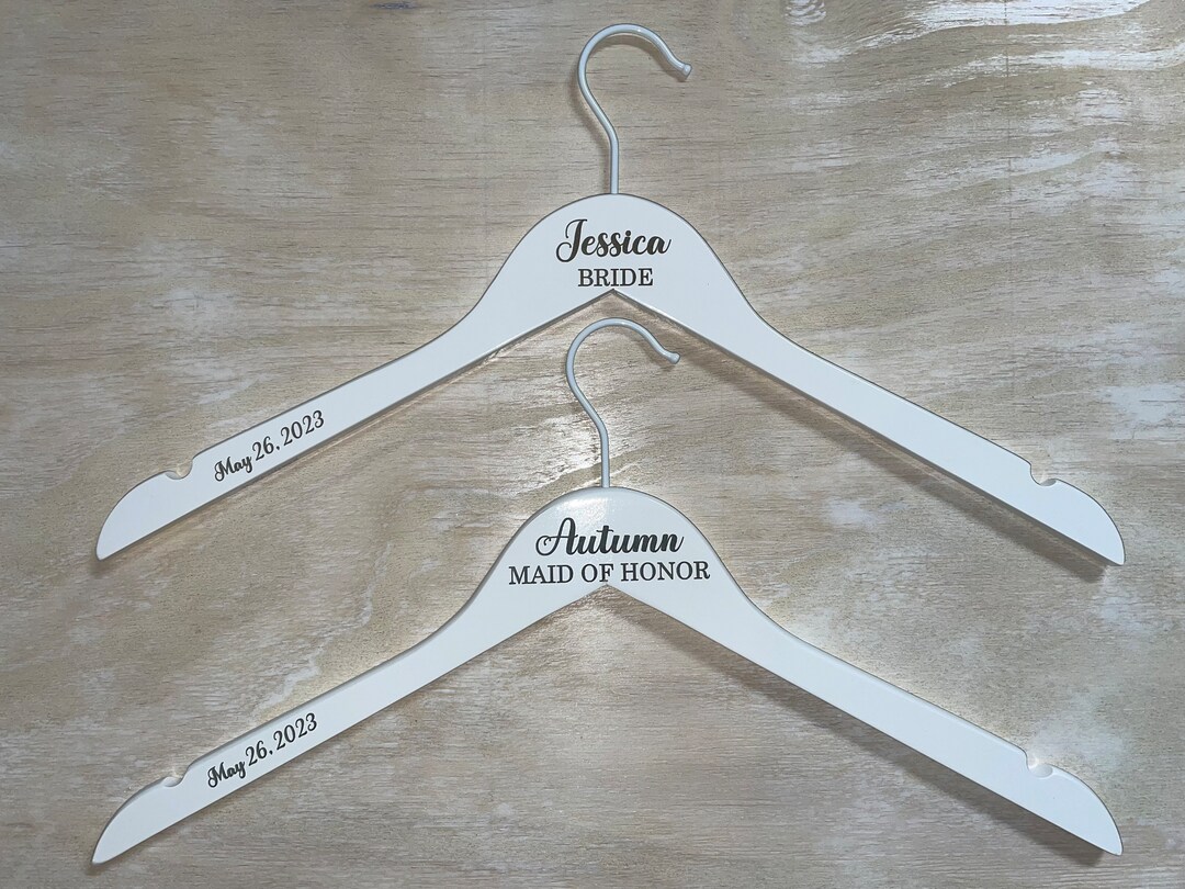Personalized Wedding Day Hangers for the Bride & Wedding Party - Etsy