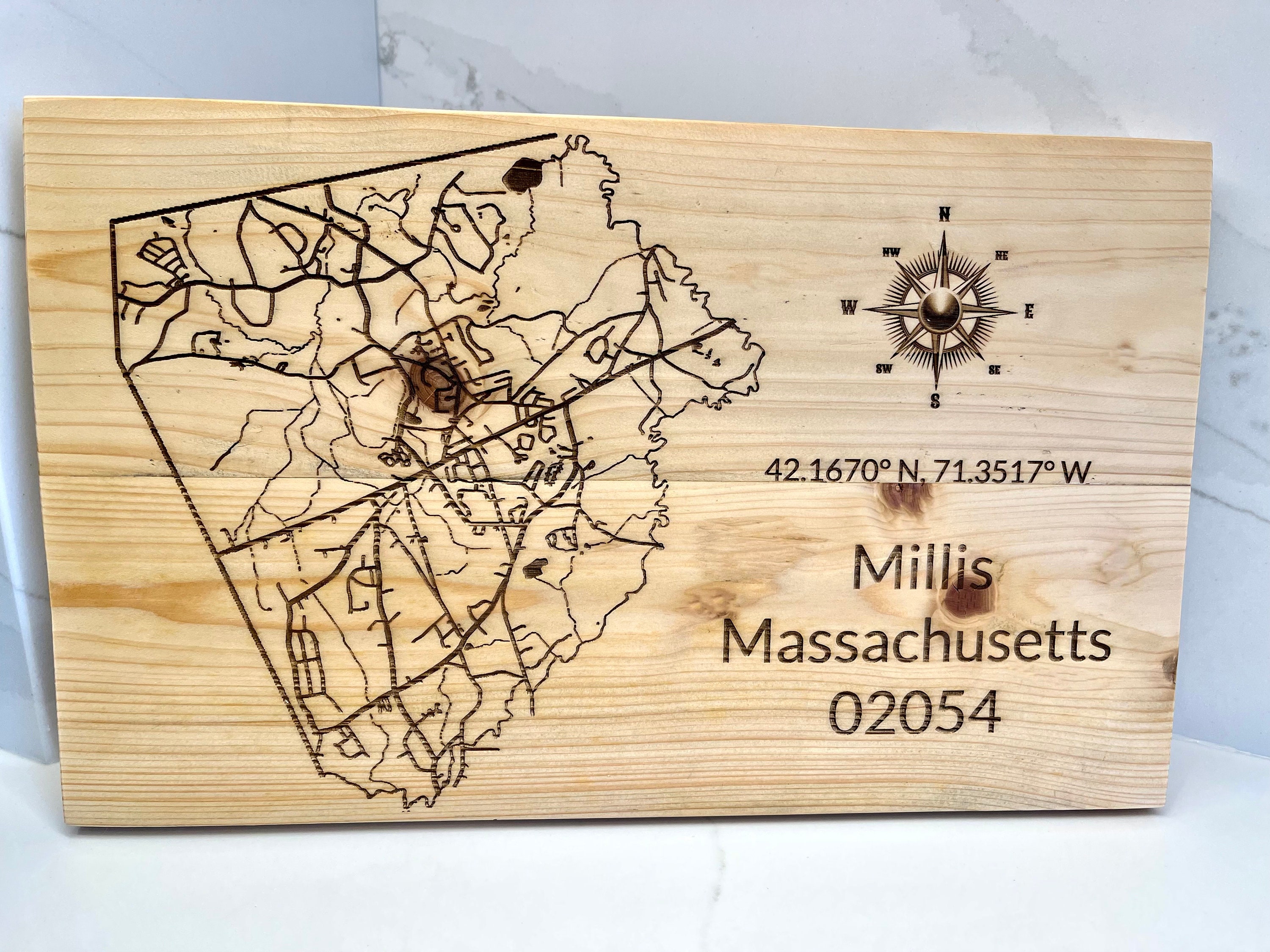 Custom Town & City Street Maps Longitude and Latitude Personalization ...