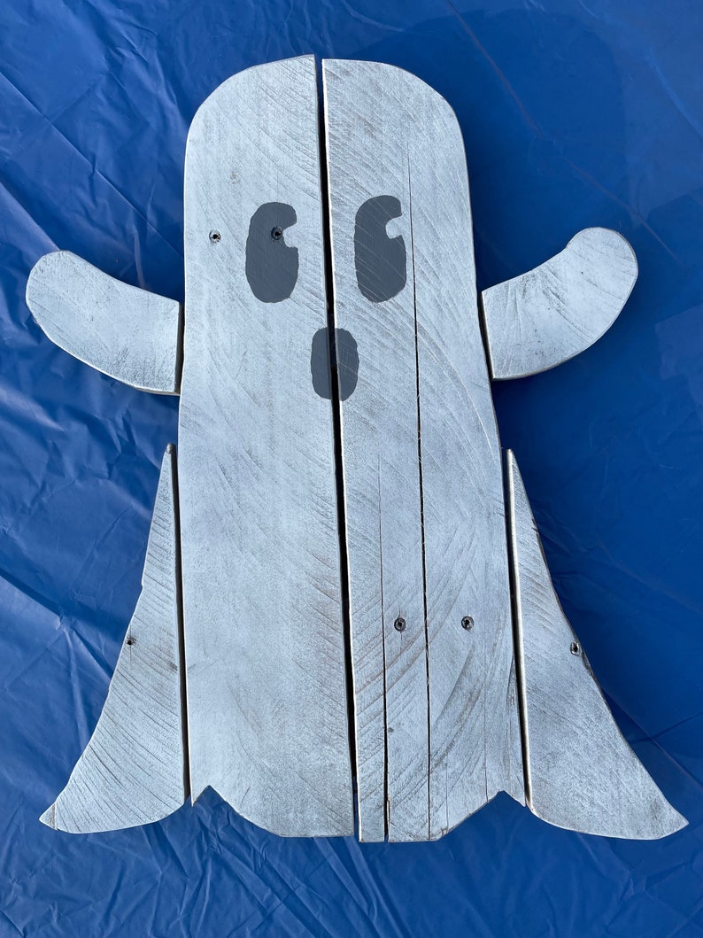 Halloween Shocked Face Ghost, Repurposed Pallet Wood, Decorate / Gift ...