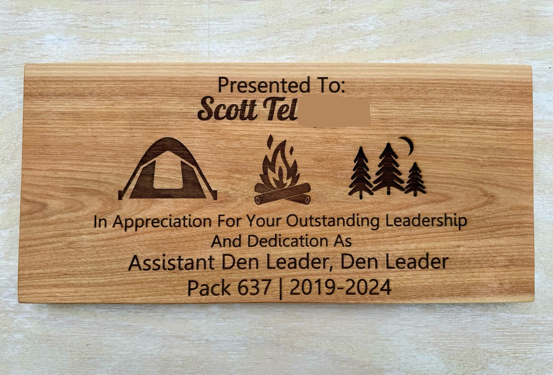 Cub Scout & Scout Leader Den Leader Appreciation Plaques Customizable ...