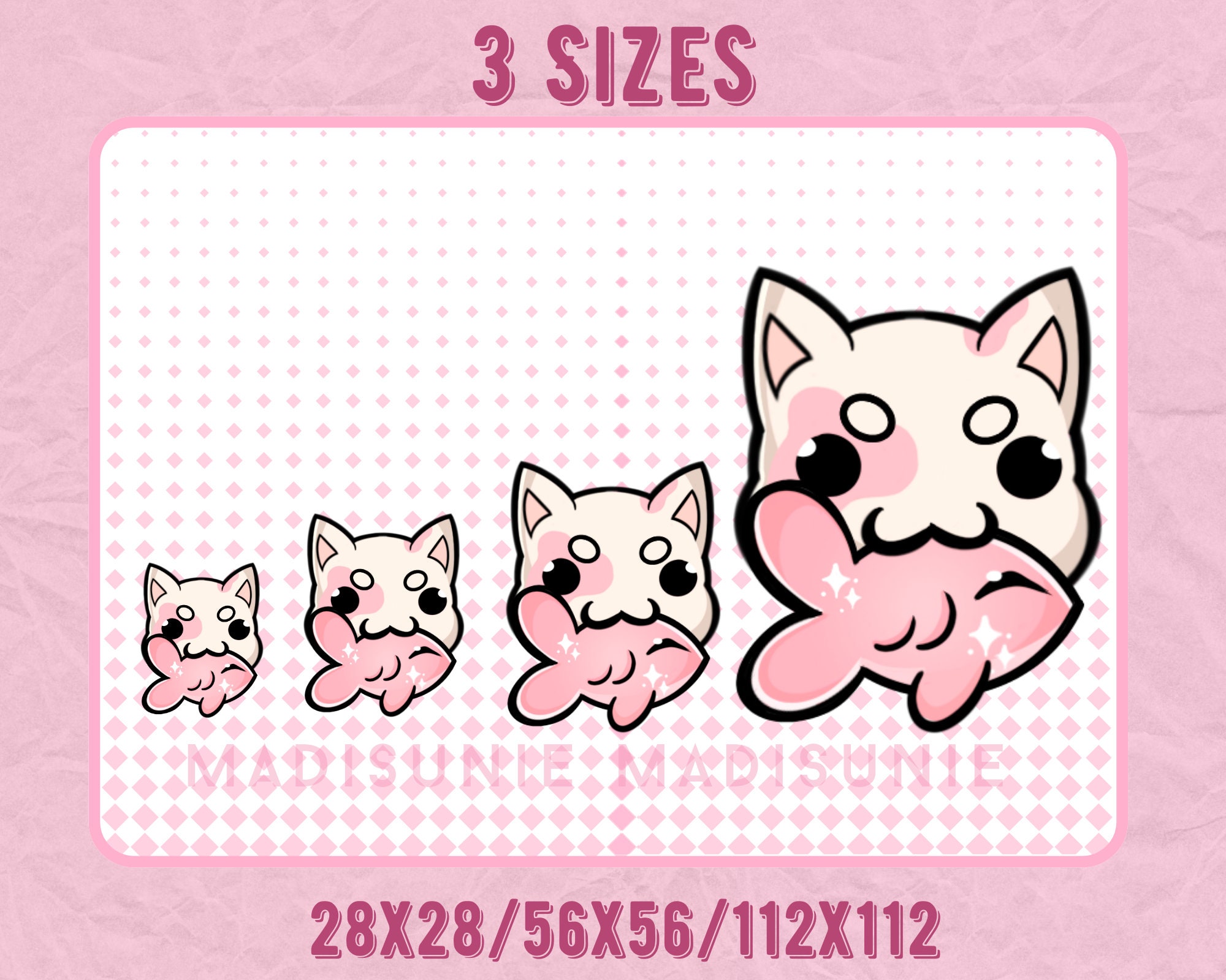 Kitty Cat With Fish Sub/bit Badges for Twitch - Etsy