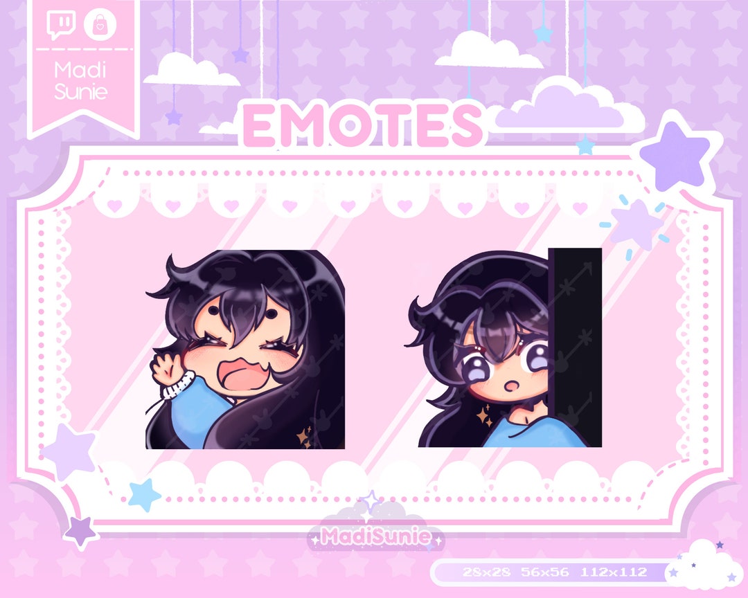 Black/dark Hair Chibi Girl Emotes| Twitch,discord,youtube|2 Cute,funny ...