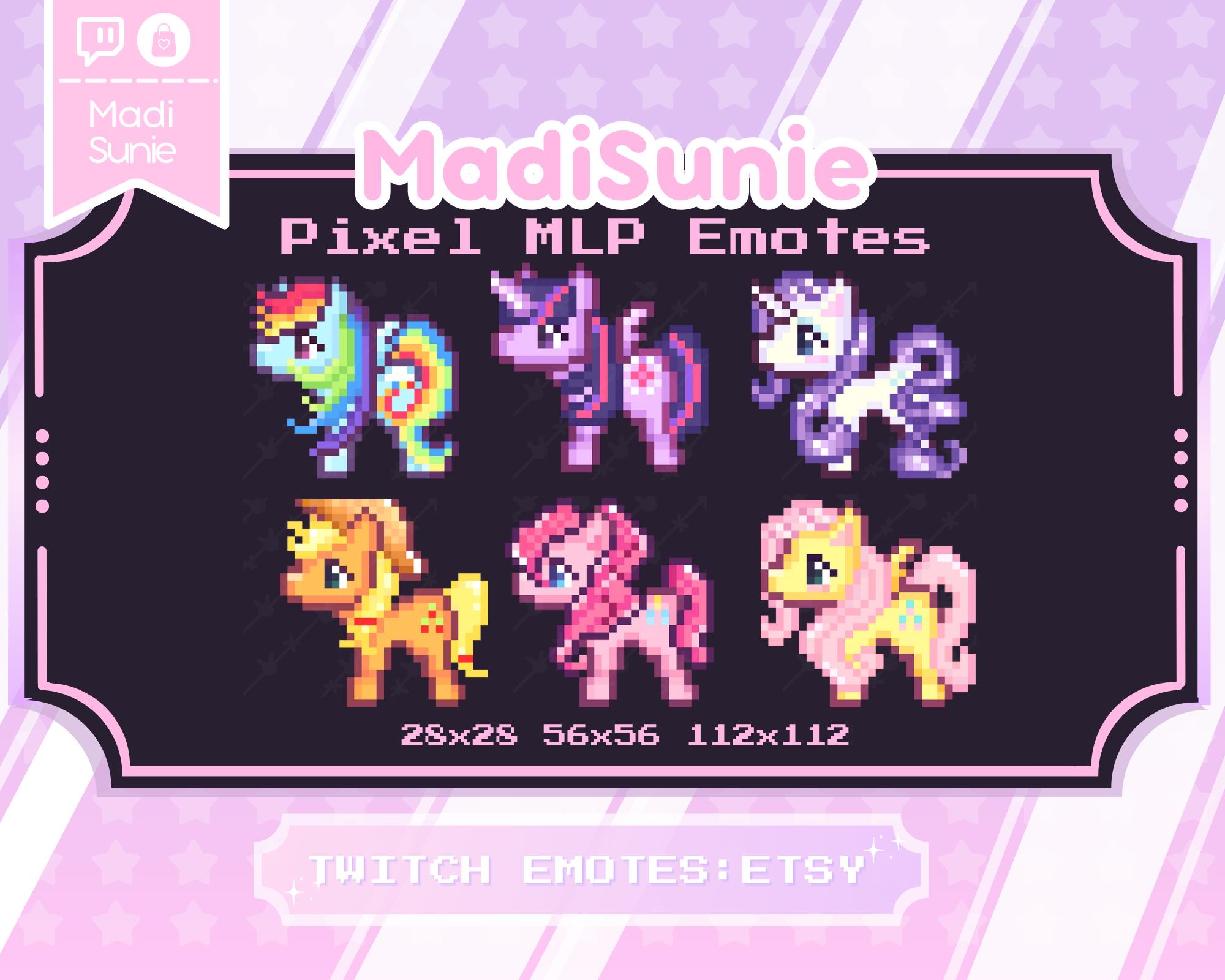 Pixel MLP Emotes | 6 Kawaii Channel Points|twitch,discord,vtubers ...