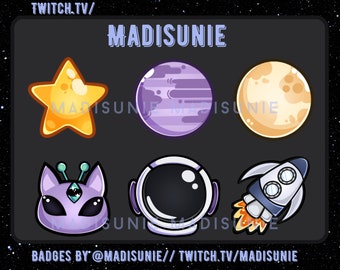 Space Rockets Sub Badges for Twitch Youtube Discord Stream Badges Twitch Sub Badges Subscriber ...