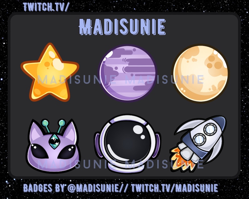 Space Sub Badges for Twitch - Etsy