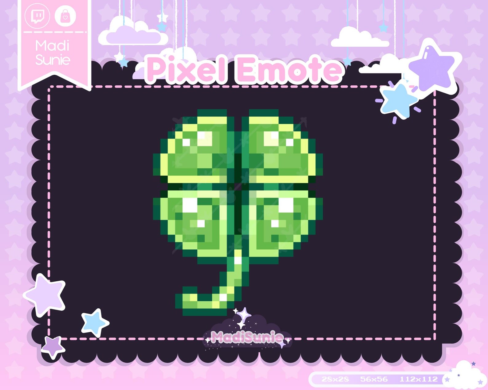 Clover Pixel Emote|cute Core|kawaii Channel Points|twitch,discord ...