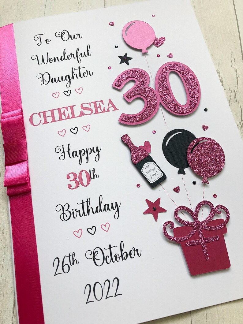 Personalised 30th Birthday Card for Daughter Granddaughter Women ...