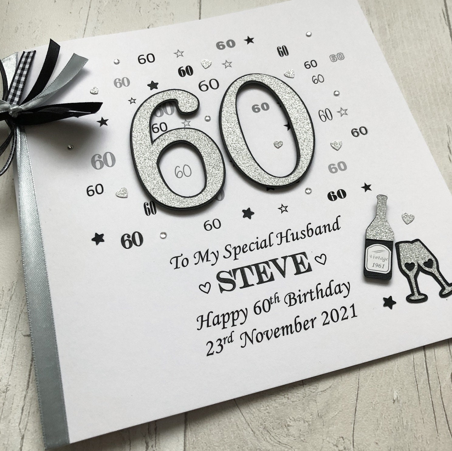 Personalised 60th Birthday Card for Men Husband Dad Son Grandad. Custom ...