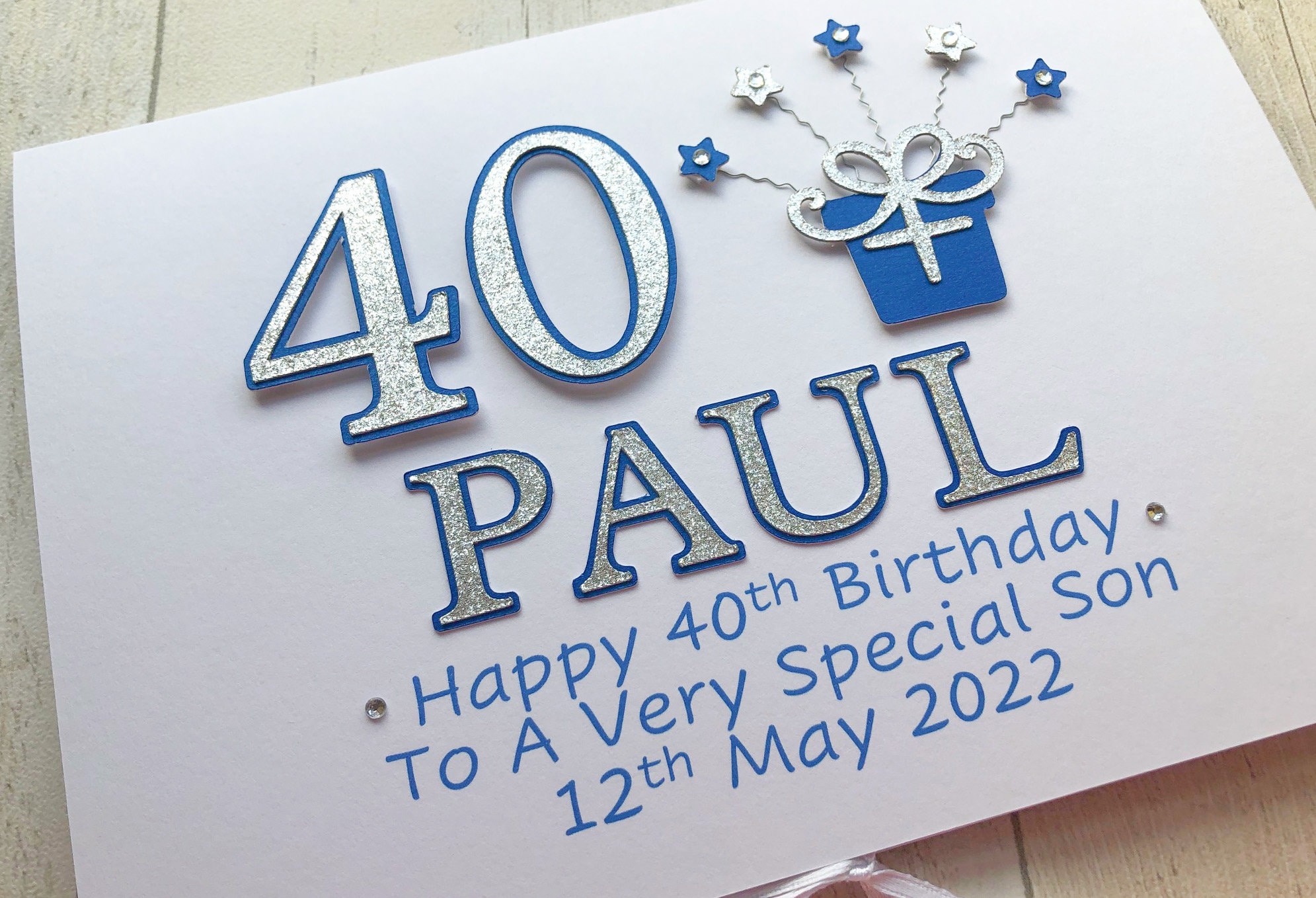 Personalised 40th Birthday Card for Men Son Husband Custom Words. Any ...