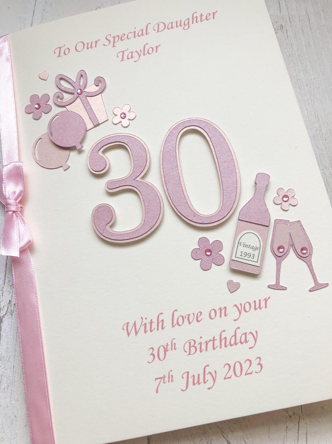 Personalised 30th Birthday Card for Daughter Granddaughter Women ...