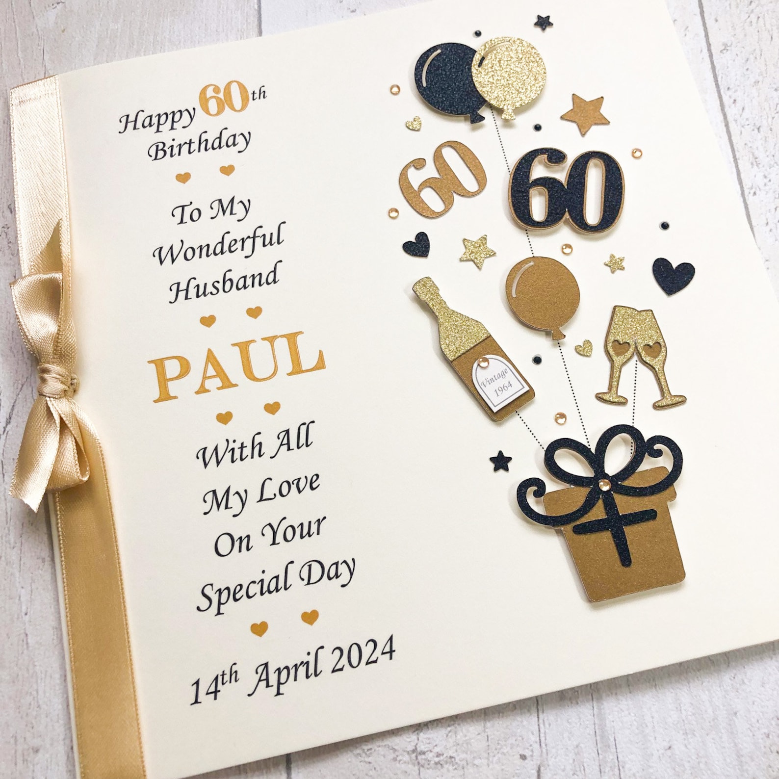Personalised 60th Birthday Card for Men Husband Dad Son Grandad. Custom ...