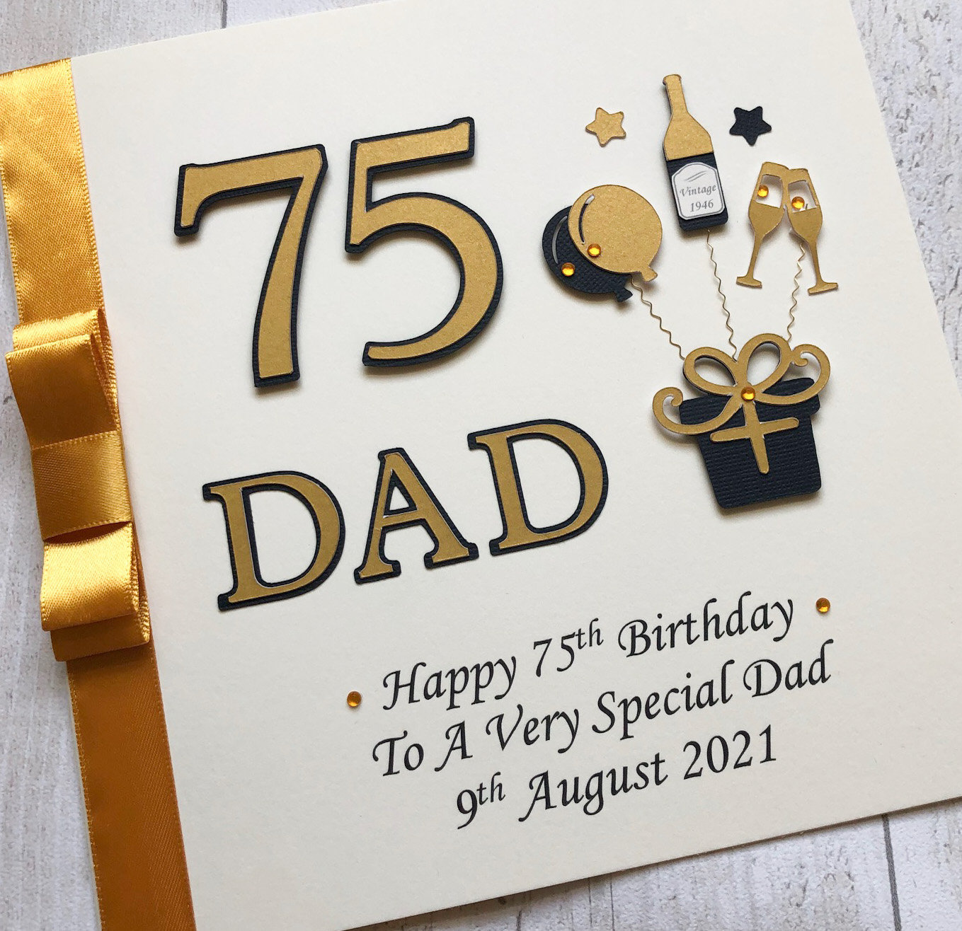 Personalised 75th Birthday Card for Men Husband Dad Grandad. Customised ...