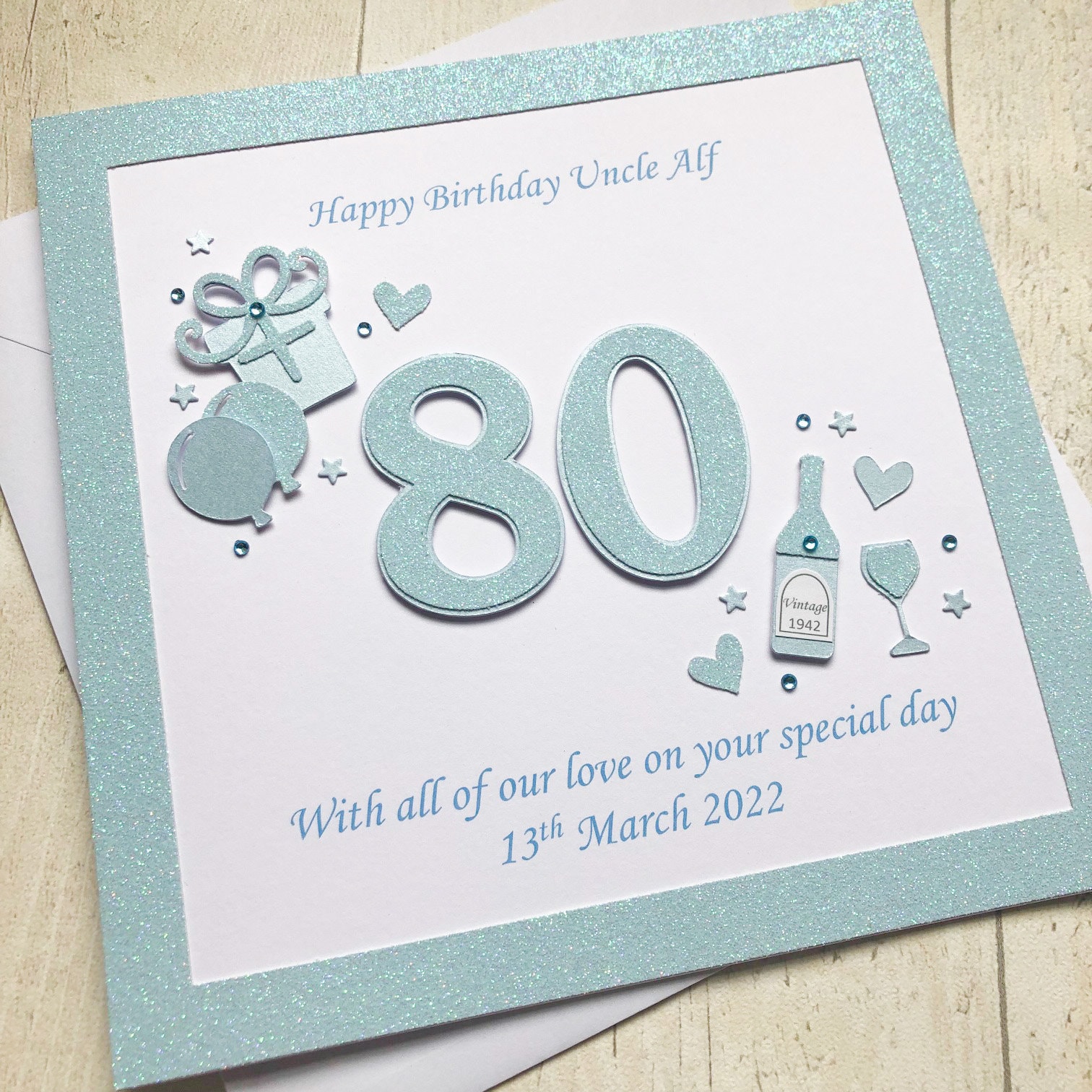 Personalised 80th Birthday Card for Men Husband Dad Grandad. - Etsy UK