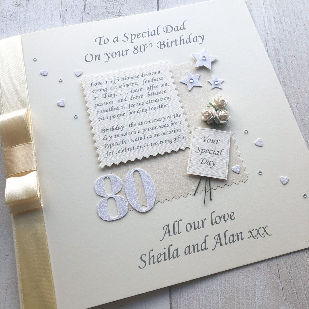 Personalised 80th Birthday Card for Men Husband Dad Grandad. Customised ...