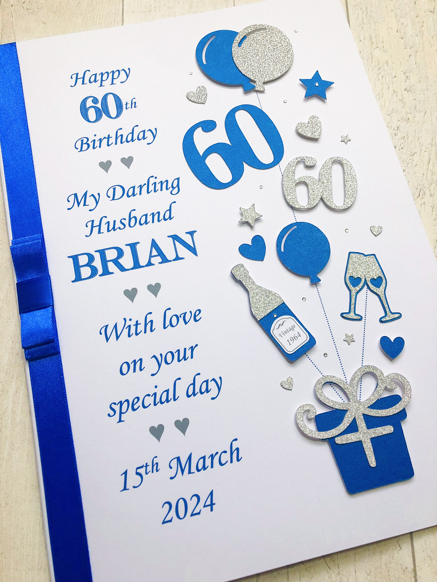 Personalised 60th Birthday Card for Men Husband Dad Son Grandad. Custom ...