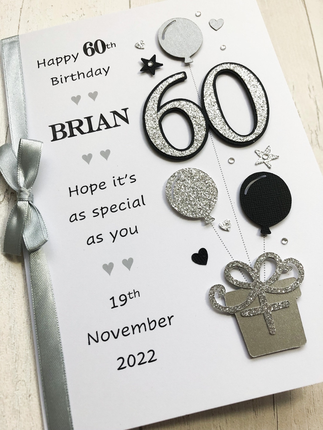 Personalised 60th Birthday Card for Men Son Husband Dad Grandad. Custom ...