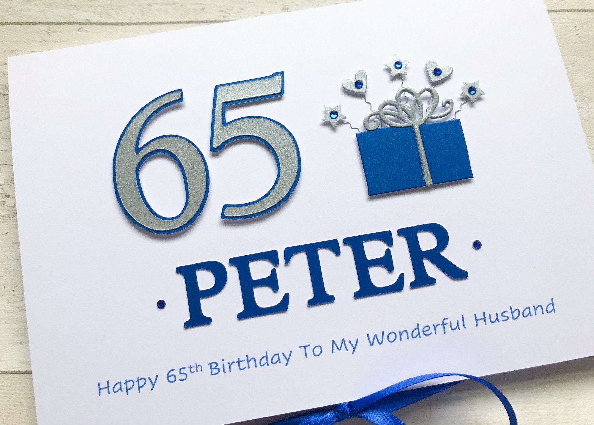 Personalised 65th Birthday Card for Men Husband Dad Grandad. Customised ...