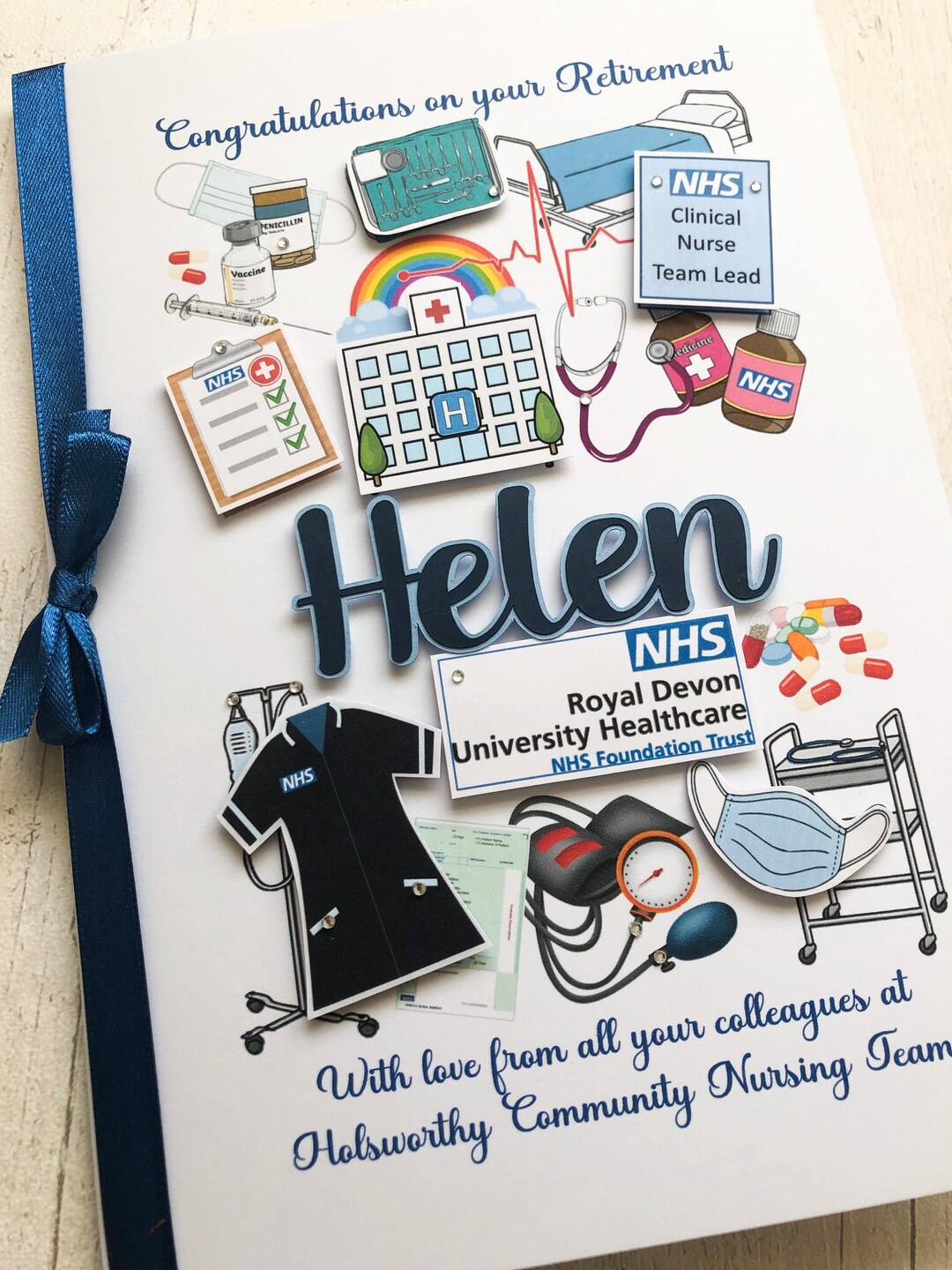 Personalised Retirement Card NHS Nurse Doctor Midwife Consultant Admin ...