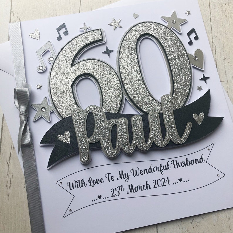Personalised 60th Birthday Card for Men Husband Dad Son Grandad. Custom ...