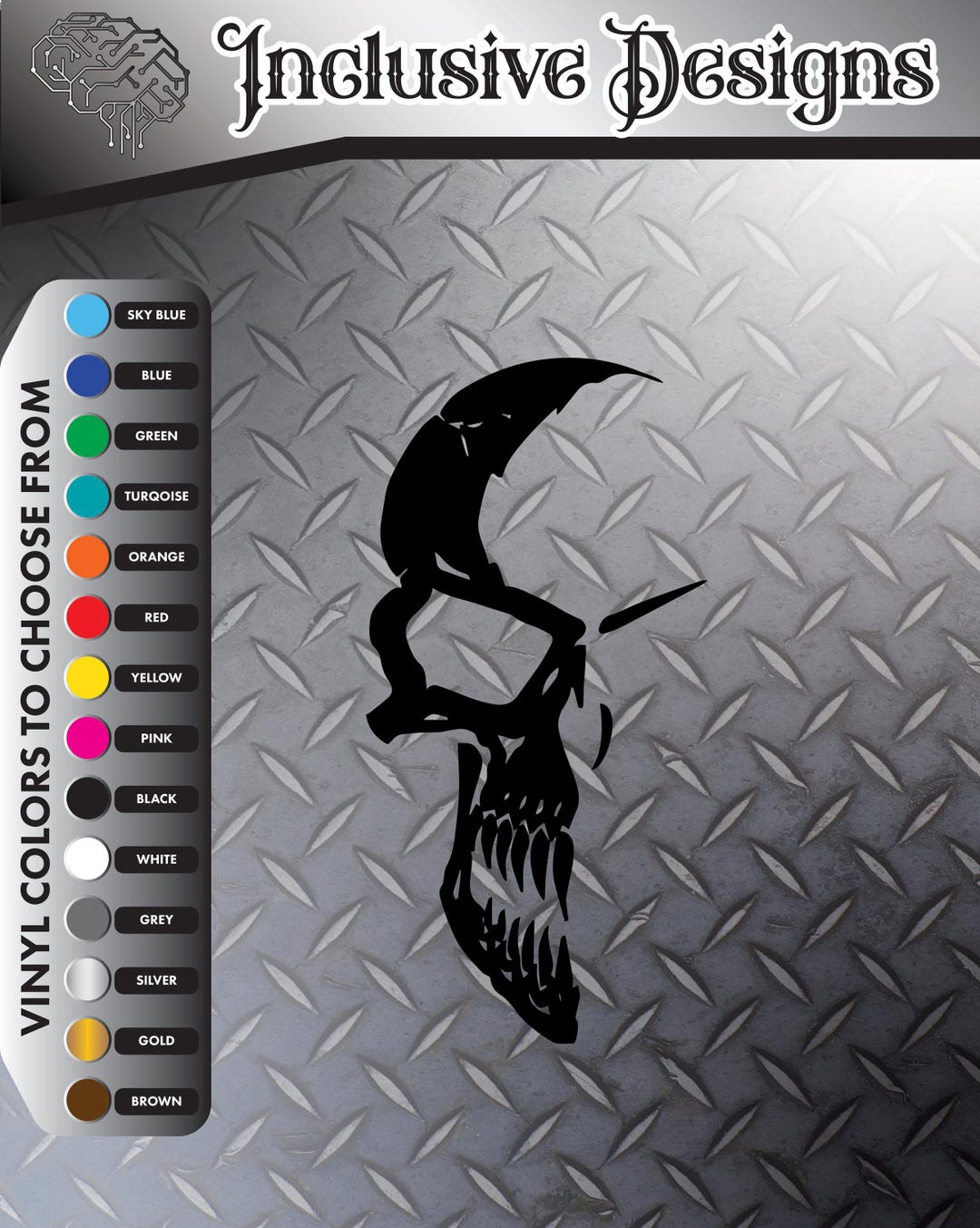 Half Skull Curves Decal Sticker Vinyl - Etsy