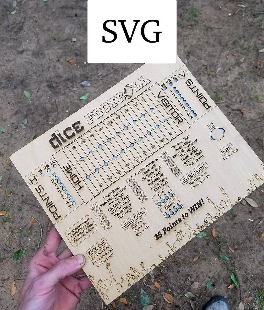 SVG Dice Football Svg File, Laser Cut File, Glowforge File, Download ...