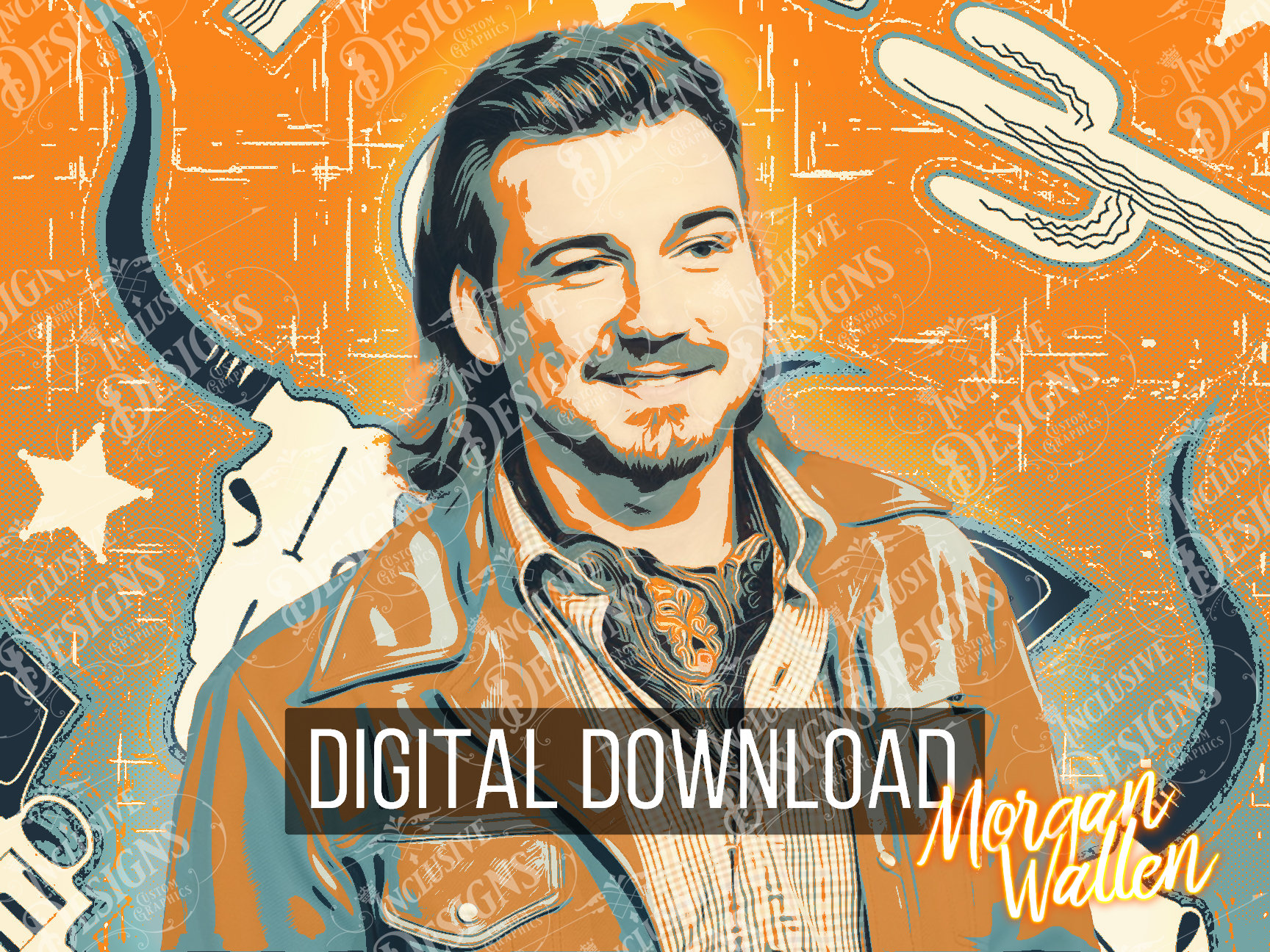 Digital Morgan Wallen Artwork Poster, Country, Digital Print, Tshirt ...